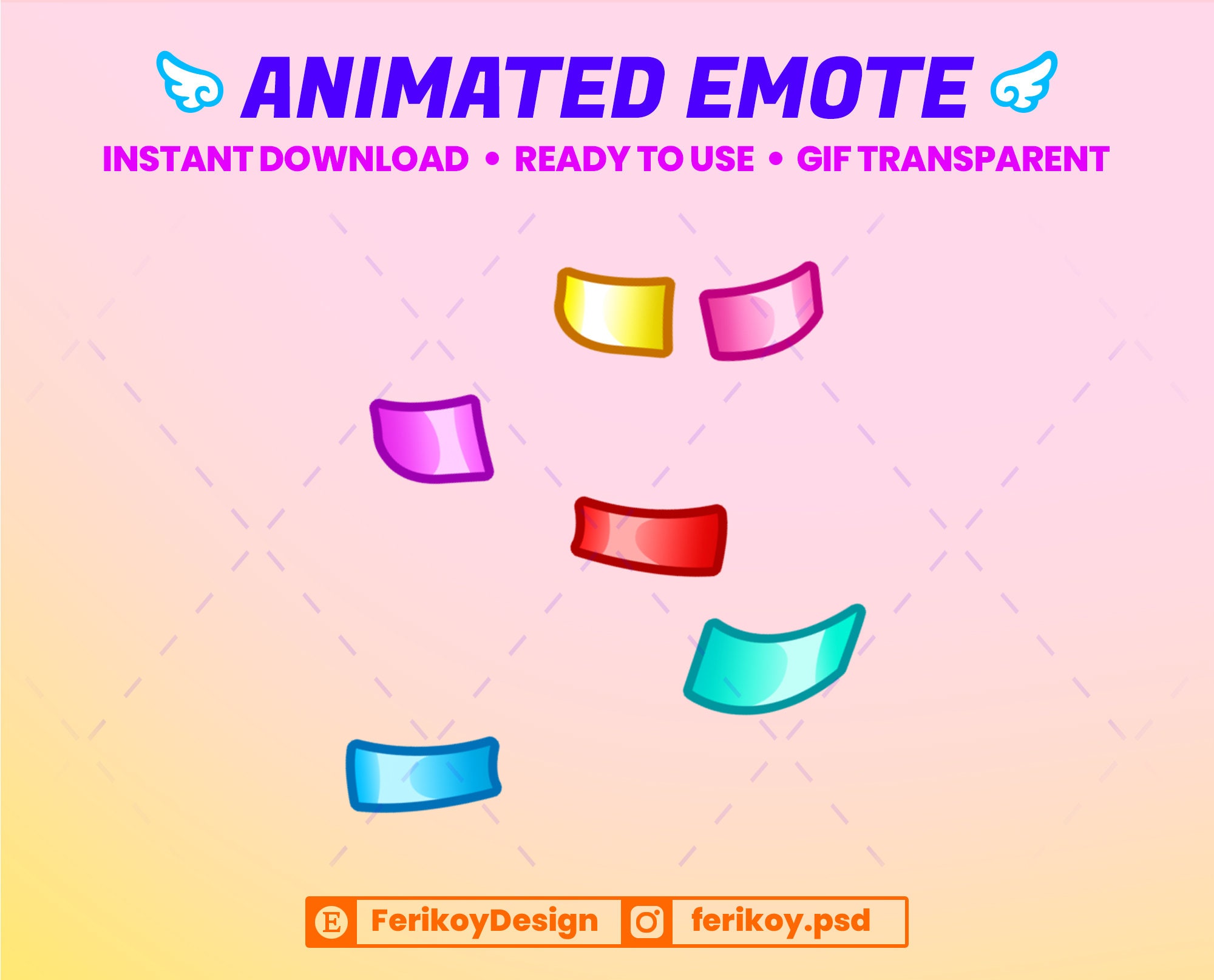 New Confetti Animated Emote Excited Party Celebration for Twitch and ...