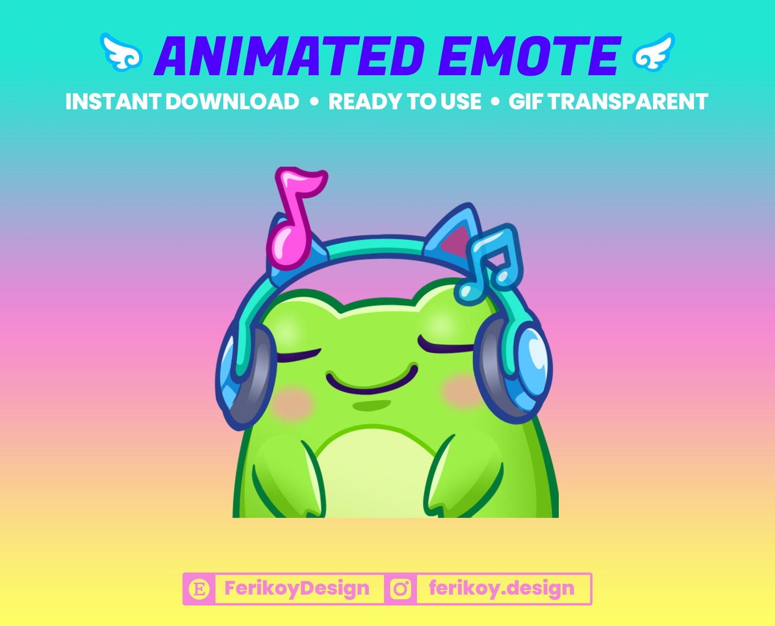 Jamming Cute Frog Animated Emote Frog Jam Dancing Party - Etsy