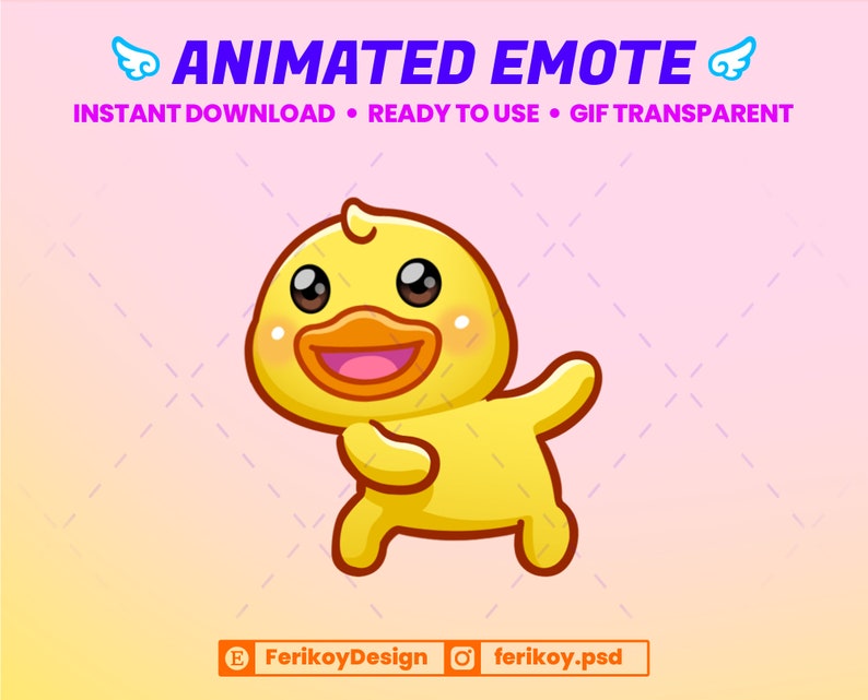 Cute Yellow Duck Happy Dancing Animated Emote Dancing Chick Duck Fun ...