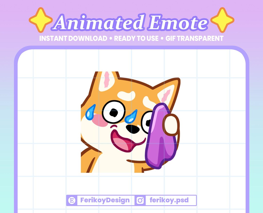 Shiba Inu Sweat Animated Emote : Dog Sweating - Etsy