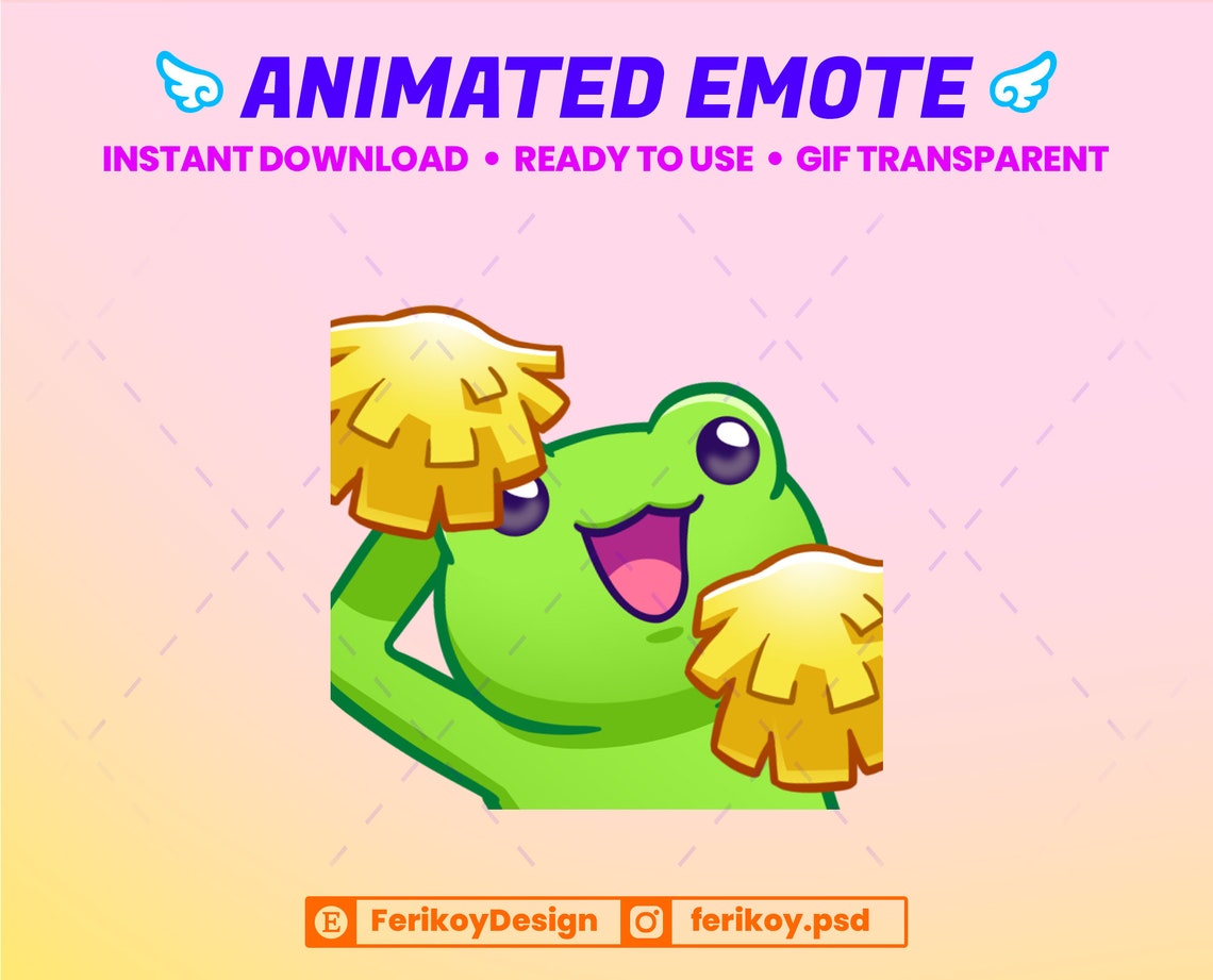 Cute Frog Cheering Animated Emote Cheering Froggy Fun Happy Excited ...