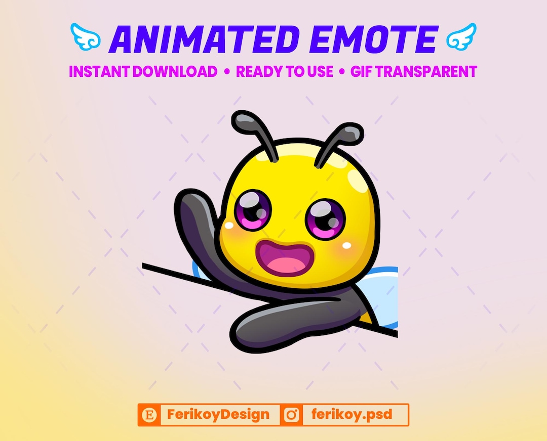 Cute Bee Bongo Tap Animated Emote - Bongo Bee Wasp Hornet - for Twitch ...