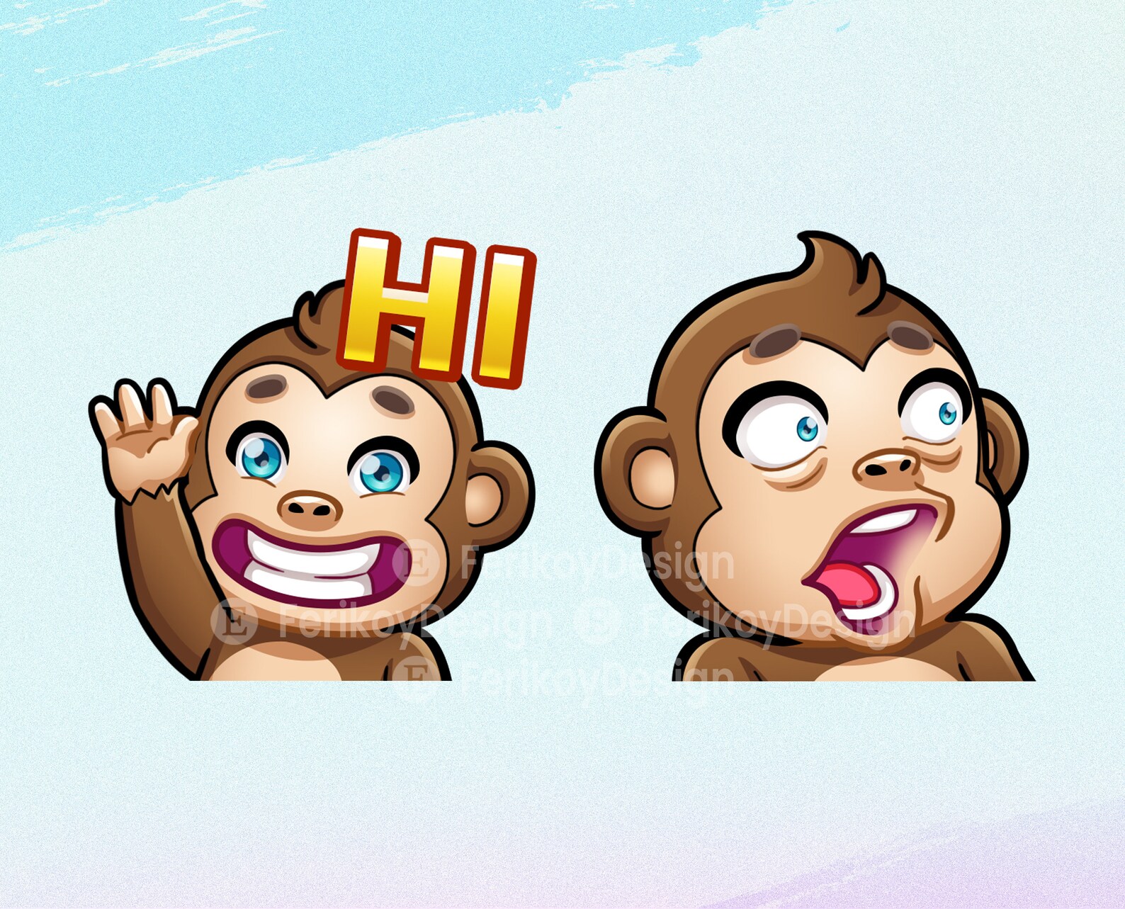 6x Stream Emotes - Cute Monkey Packs - Ape - Lovely - Adorable | Custom ...