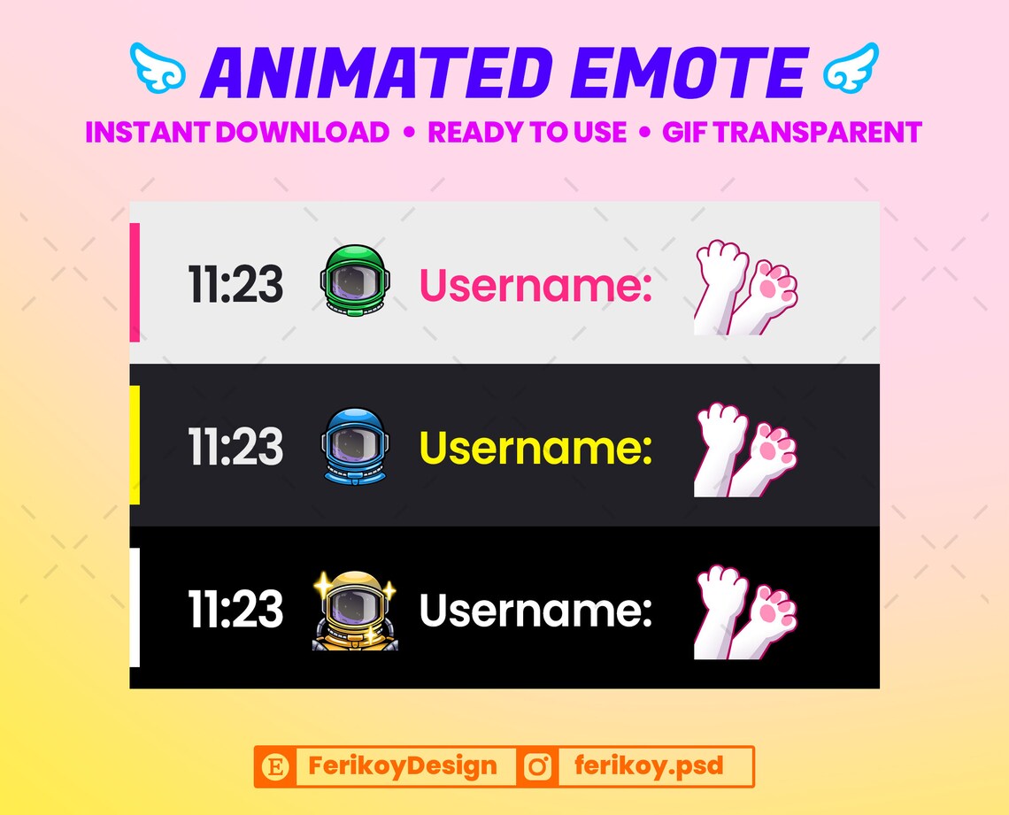 Clapping Paws Animated Emote Adorable Kitty Cat With Cute - Etsy