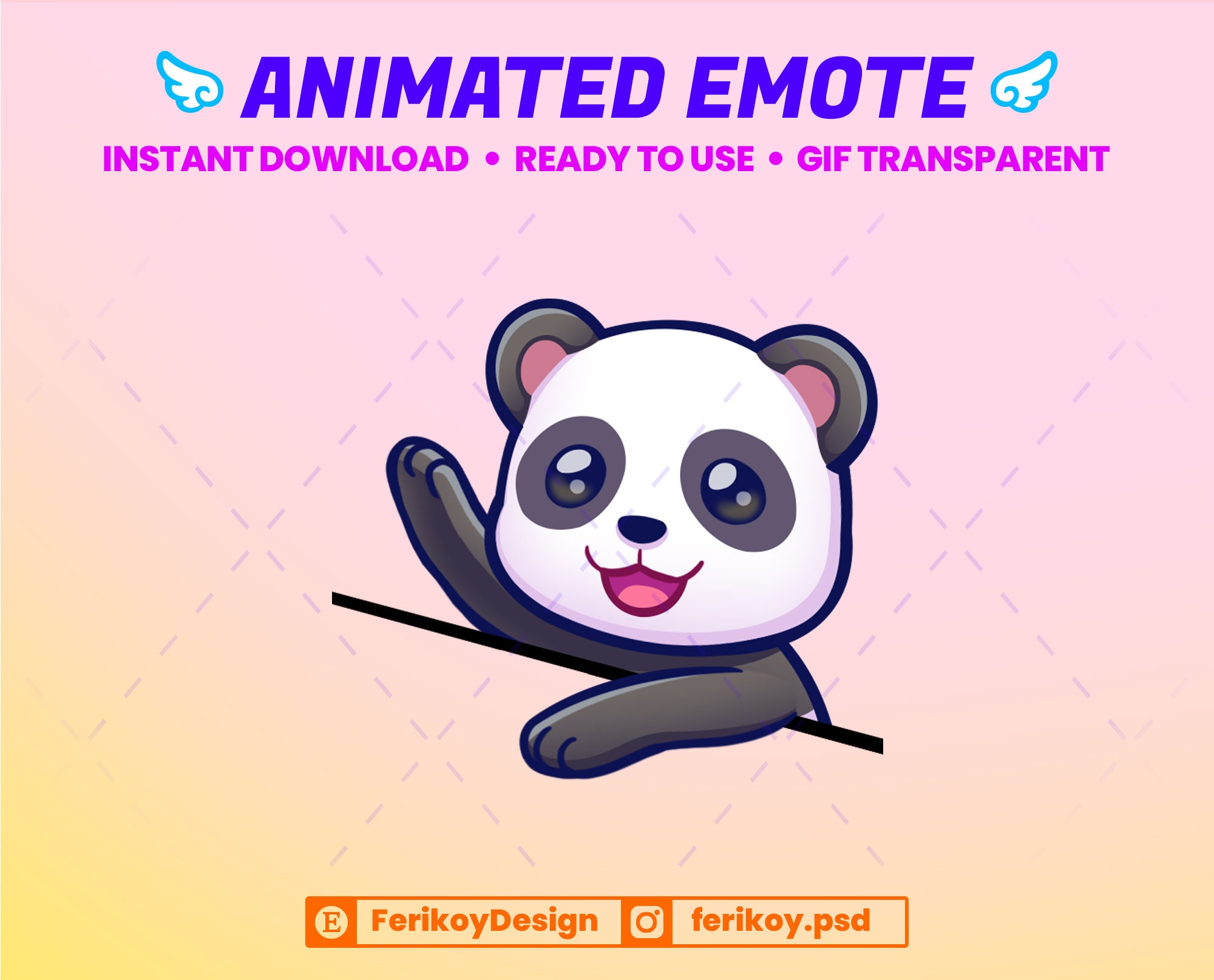 Bongo Tap Cute Panda Animated Emote Bongo Tap Panda Bear - Etsy