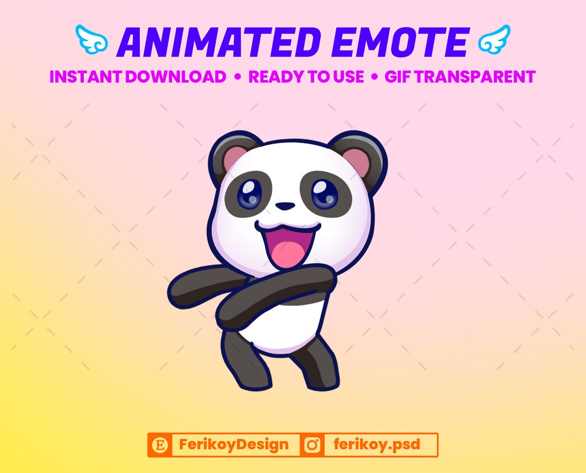 Cute Panda Dance Animated Emote Dancing Panda Bear for Twitch and Discord and More - Etsy