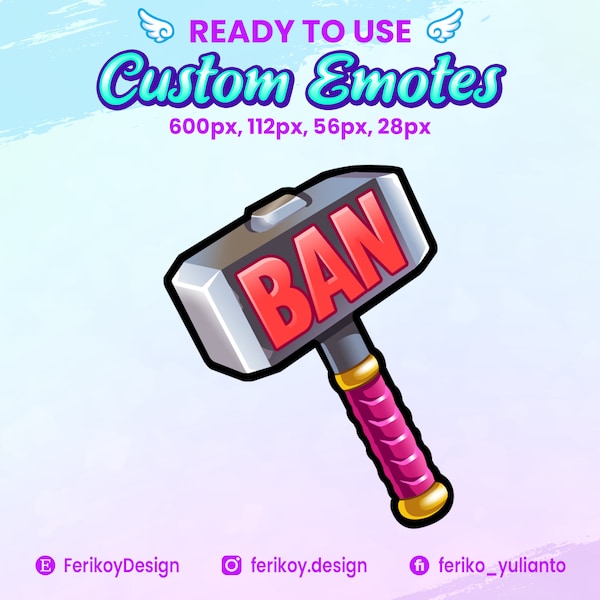 Ban Hammer Twitch Emote - Etsy