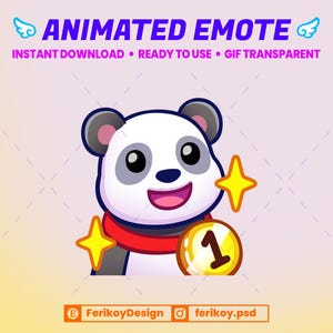 Panda Gold Medal Animated Emote for Twitch/discord (GIF/PNG) - Etsy