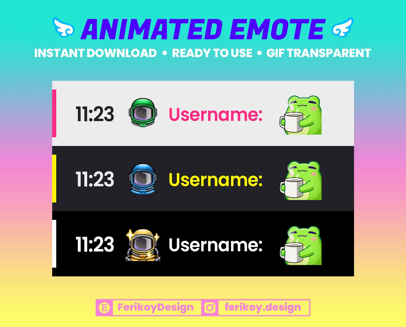 Coffee Cute Frog Animated Emote Sip Emote for Twitch and - Etsy