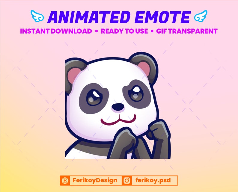 Boxing Fight Cute Panda Bear Animated Emote and Static for Twitch and ...