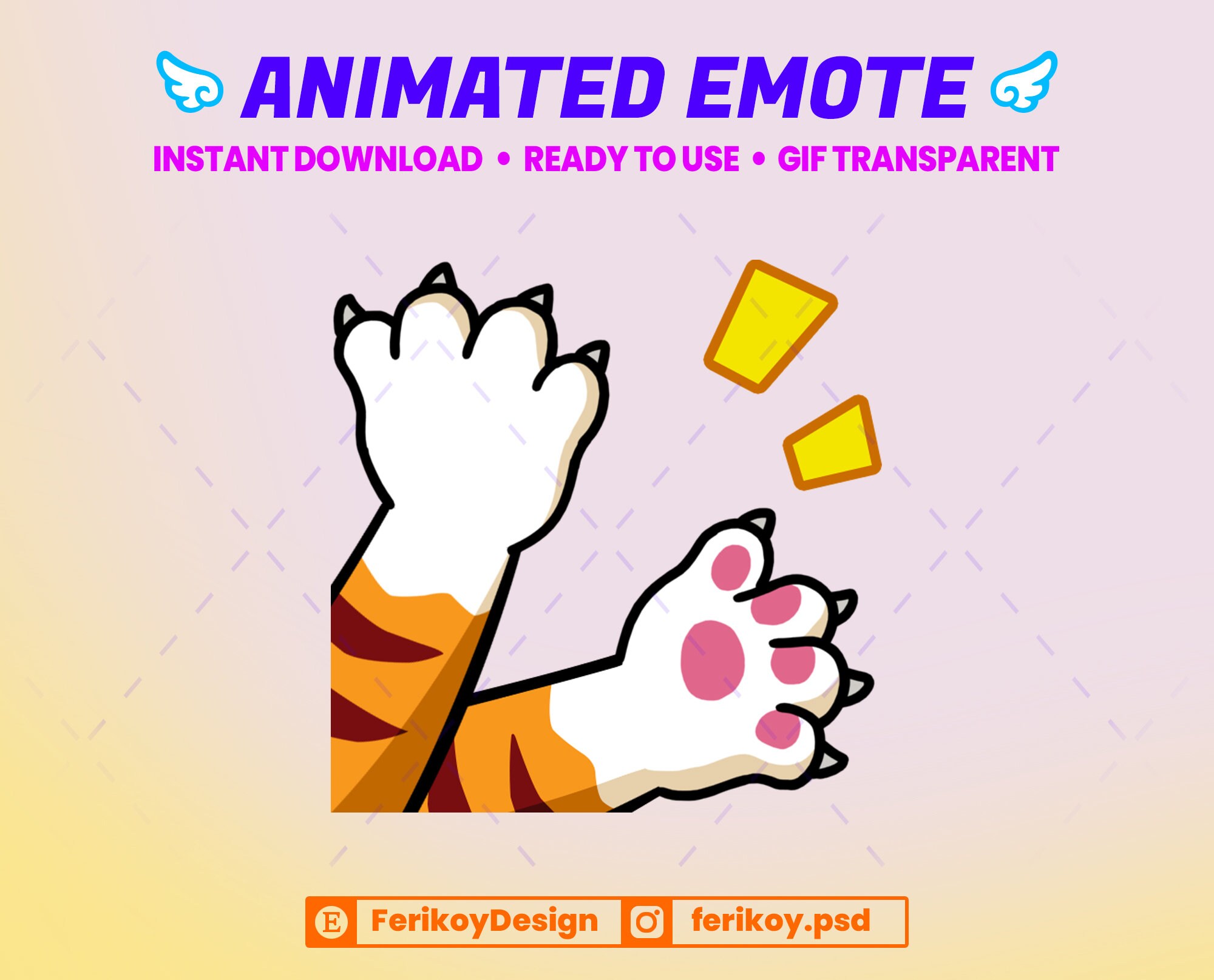Clapping Tiger Paws Animated Emote: Twitch/discord (GIF/PNG) - Etsy