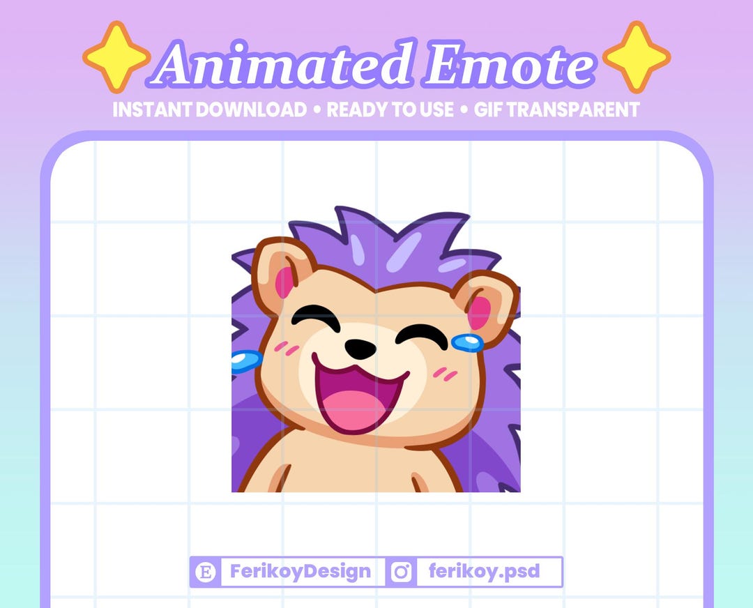 Hedgehog Laughing Animated Emote: Happy Laugh Lol | Twitch/discord/kick ...