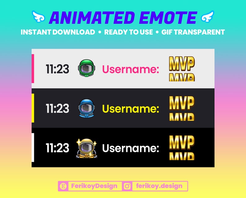 MVP Emote MVP Running Text Gold Animated Emote for Twitch and Discord ...