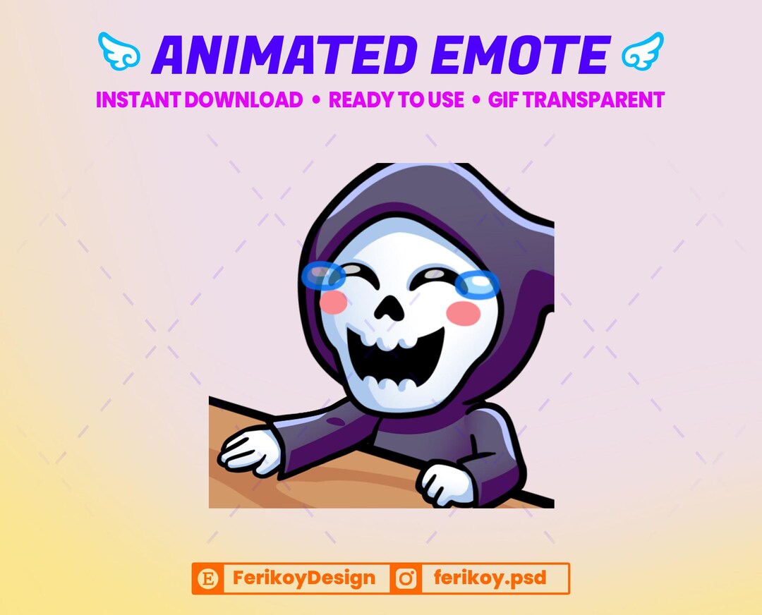 Cute Grim Reaper Laughing Animated Emote - Lul Laugh Lol Cute Reaper ...