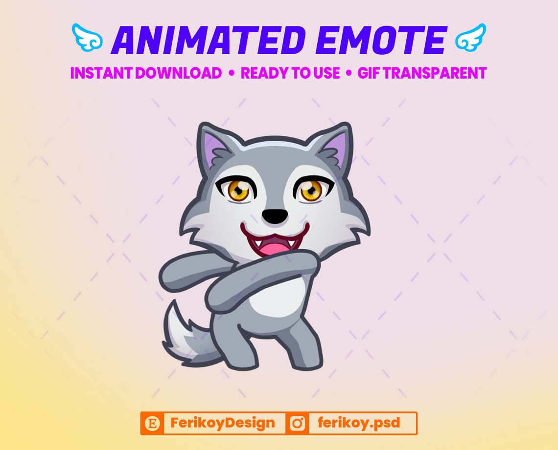 Cute Wolf Dance Animated Emote Dancing Wolves for Twitch and Discord ...