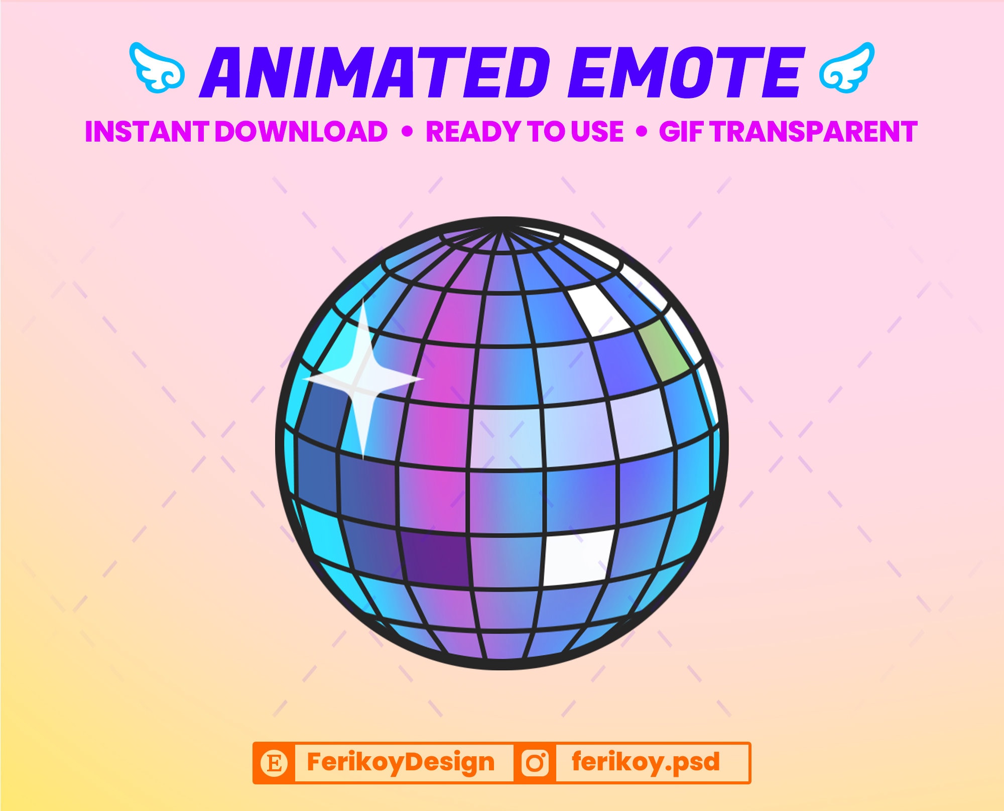 Disco Ball Animated Emote Shining Colorful for Twitch and Discord and ...