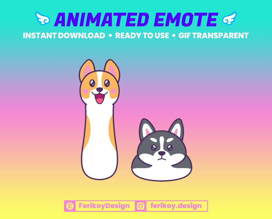 Cute Dog Dance Animated Emote - Jumping Corgi & Husky - Cute Pets - for ...