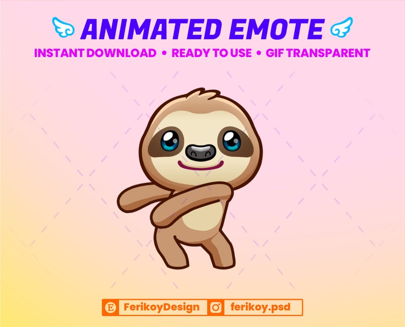 Emoticon animado de Cute Sloth Dance Dancing Sloth para Twitch y ...