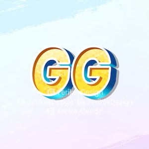 Stream Emotes GG Text Good Game 2 | Etsy