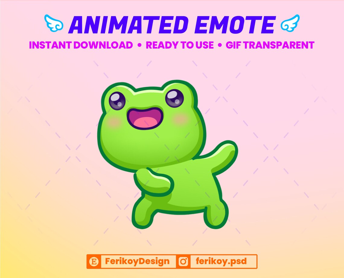Cute Frog Happy Dancing Animated Emote - Dancing Froggy - Fun Excited ...