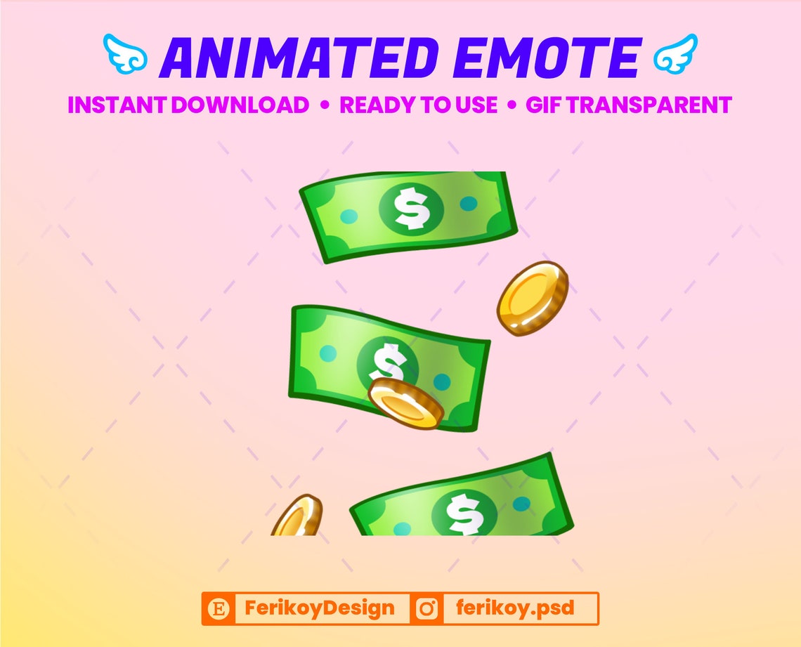 Money Rain Animated Emote for Twitch and Discord - Etsy