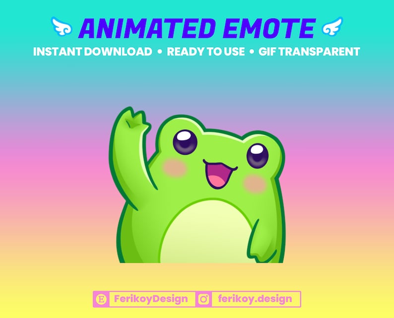 Hello Waving Cute Frog Animated Emote Hi Frog Emote for Twitch and ... Hello Waving Cute Frog Animated Emote Hi Frog Emote for Twitch and ...