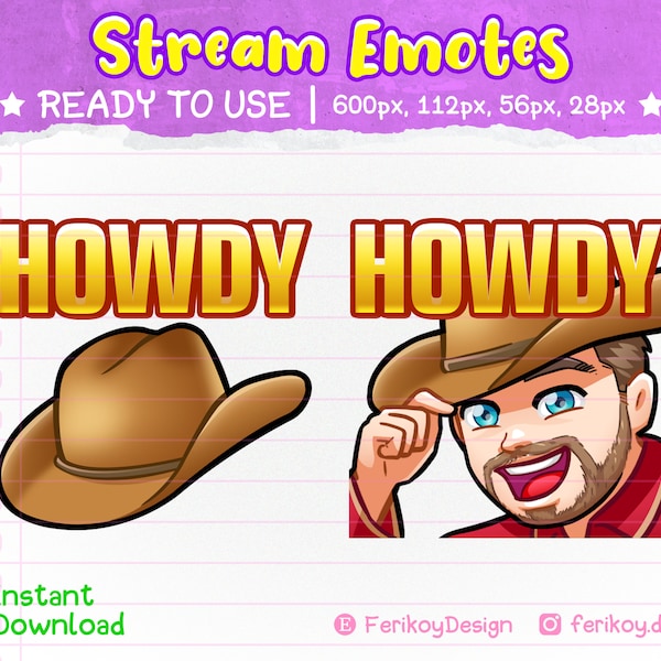 Twitch Cowgirl Emotes - Etsy