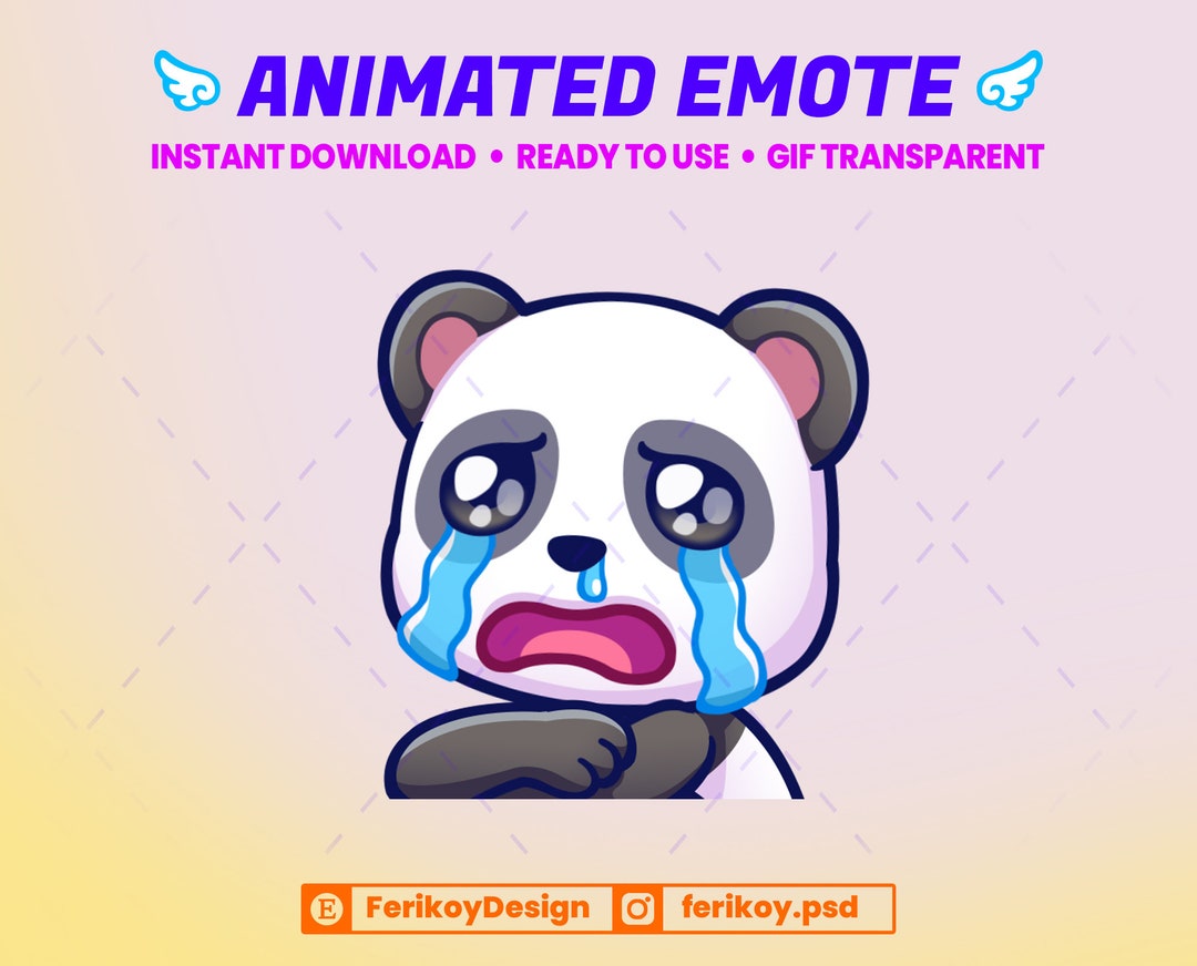 Crying Cute Panda Bear Animated Emote and Static - Sad Panda - for ...