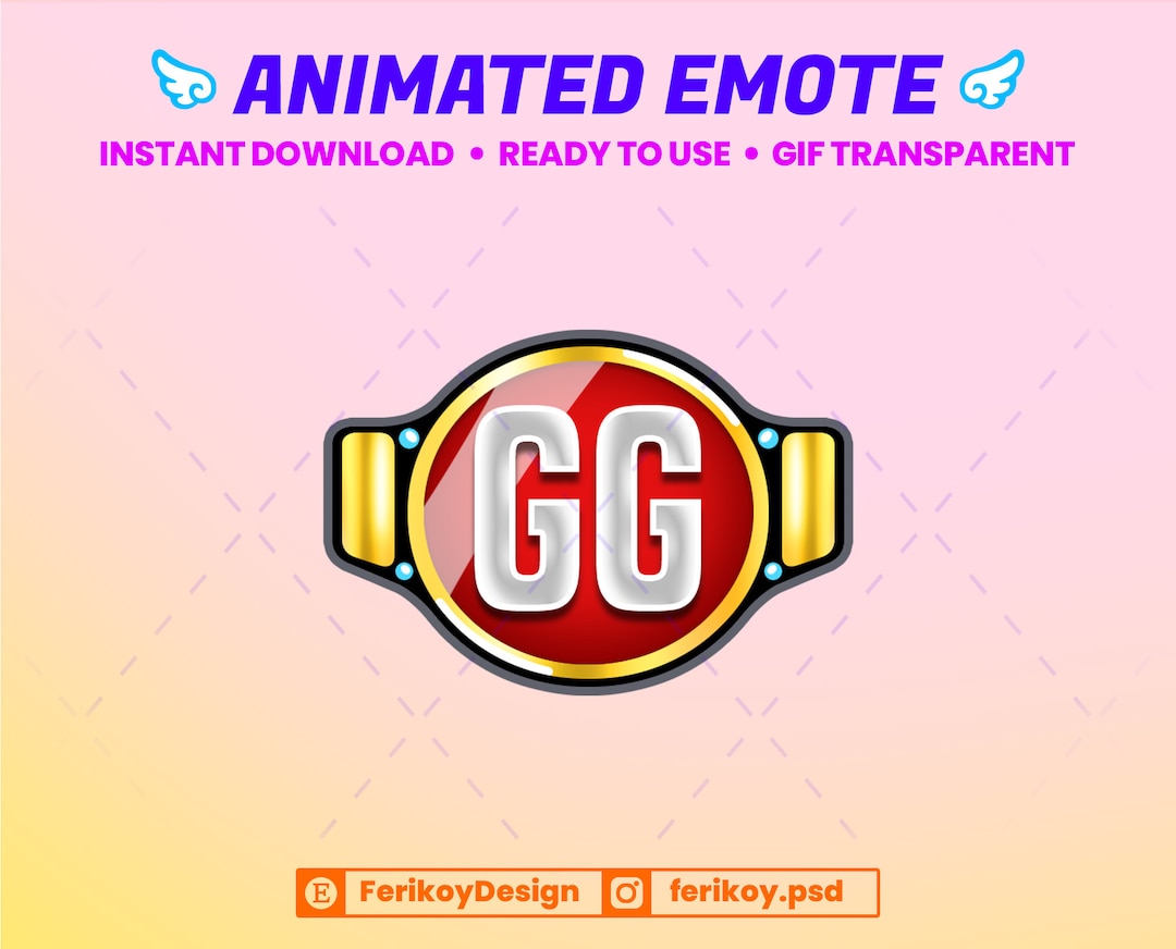 GG Championship Belt Animated Emote - Good Game Wrestling Belt - for ...