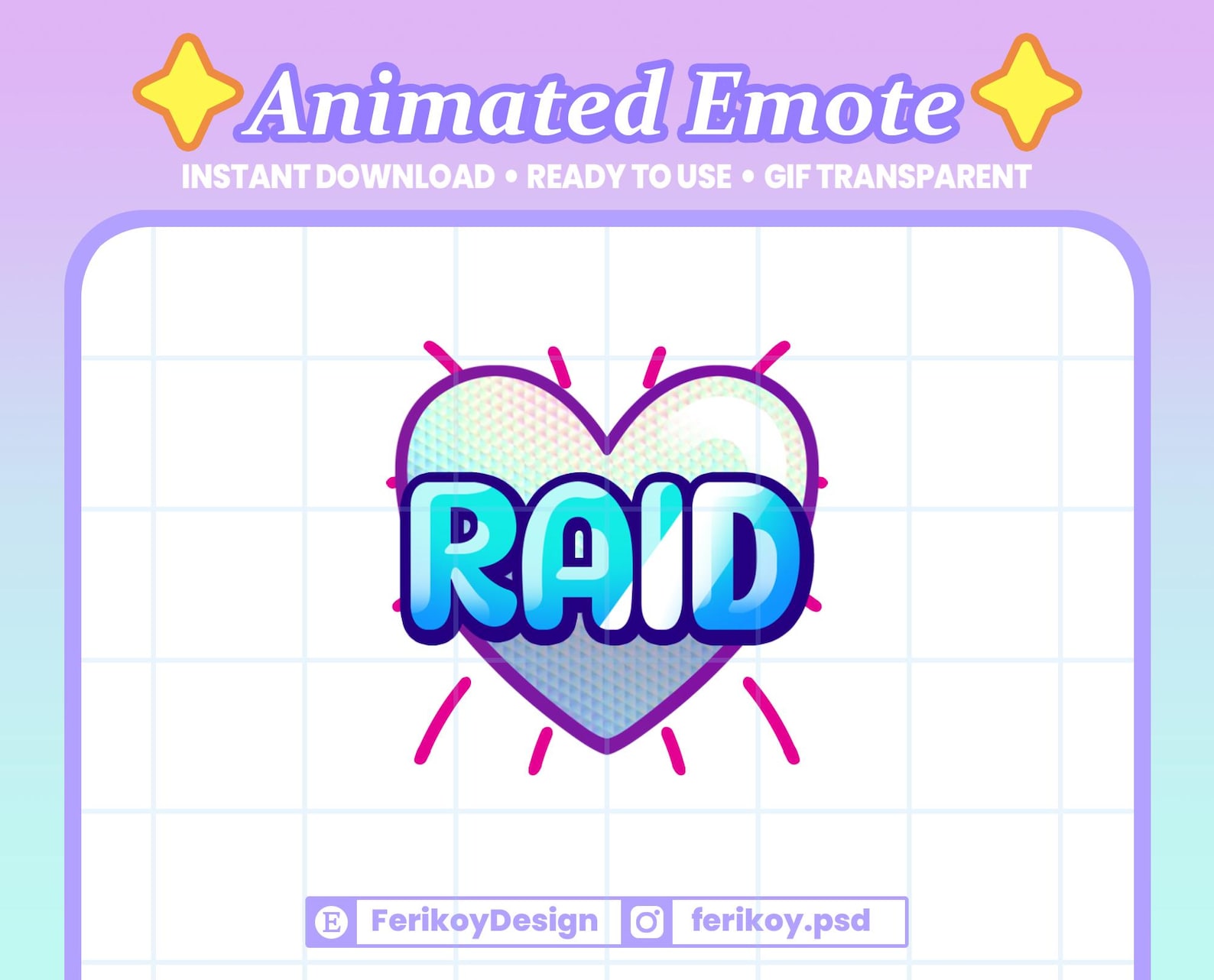 Raid Hologram Animated Emote : Love Heart Holographic - Etsy