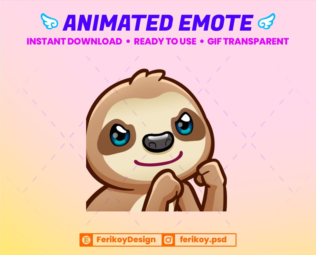 Boxing Fight Cute Sloth Animated Emote - Fighting Sloth Bear - for ...