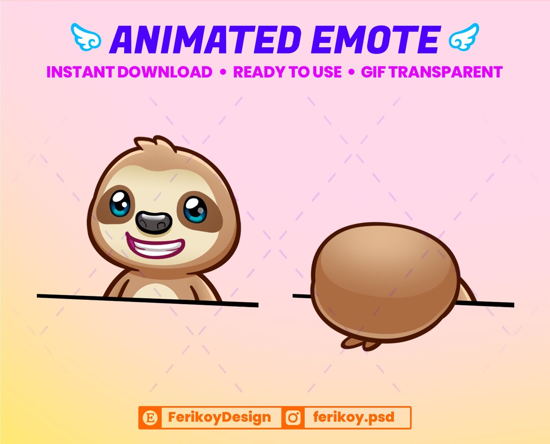 Cute Sloth Headbang Animated Emote – Twitch/discord (GIF/PNG) - Etsy