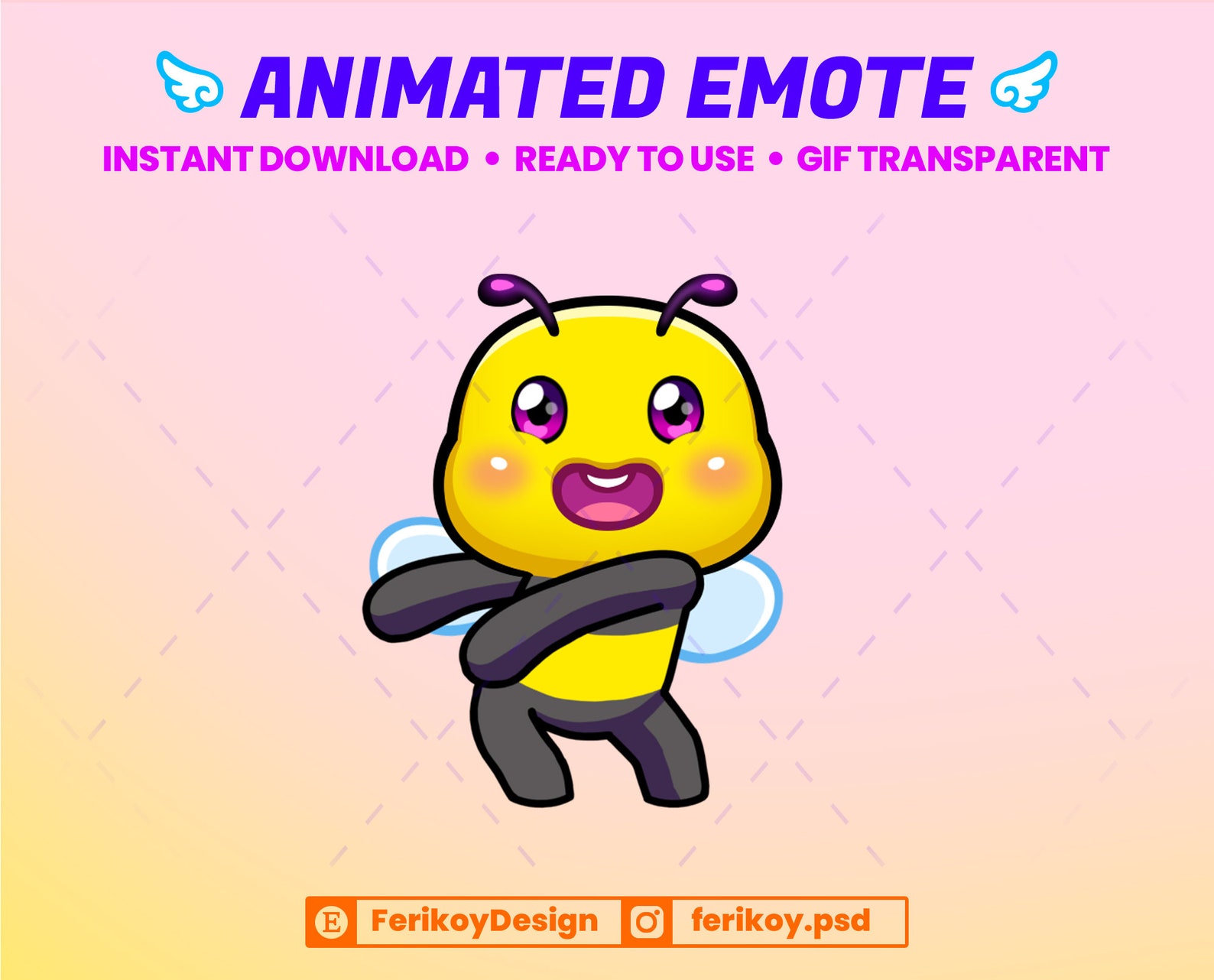 Cute Bee Dance Animated Emote - Honey Bee Dancing - for Twitch and ...