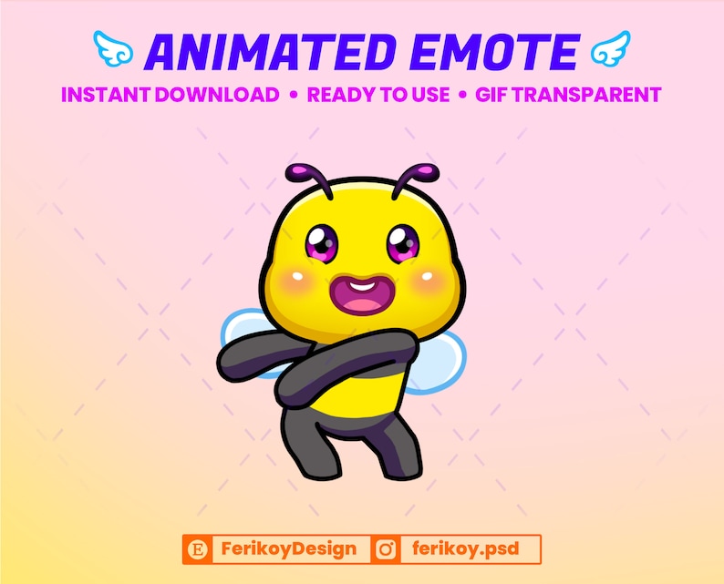 Cute Bee Dance Animated Emote - Honey Bee Dancing - for Twitch and ...