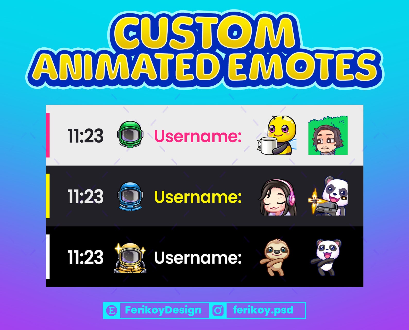 1x Custom Animated Emotes Premium Customization Graphics for Stream for ...