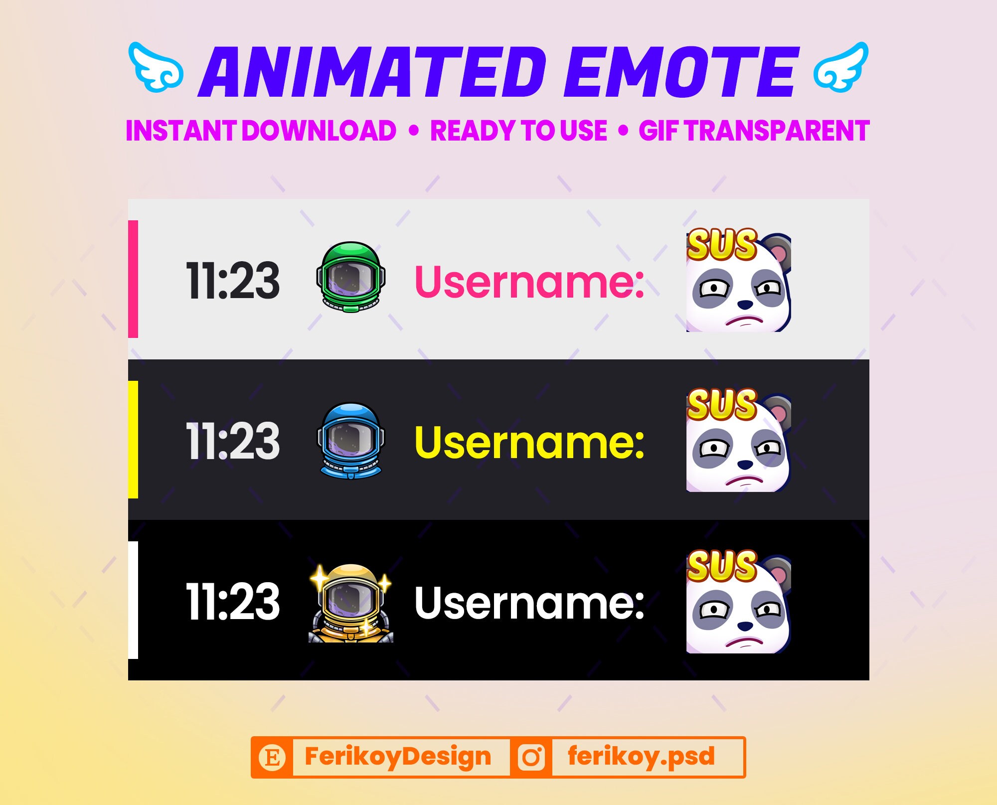 SUS Cute Panda Bear Animated Emote and Static Thinking Panda Suspect ...