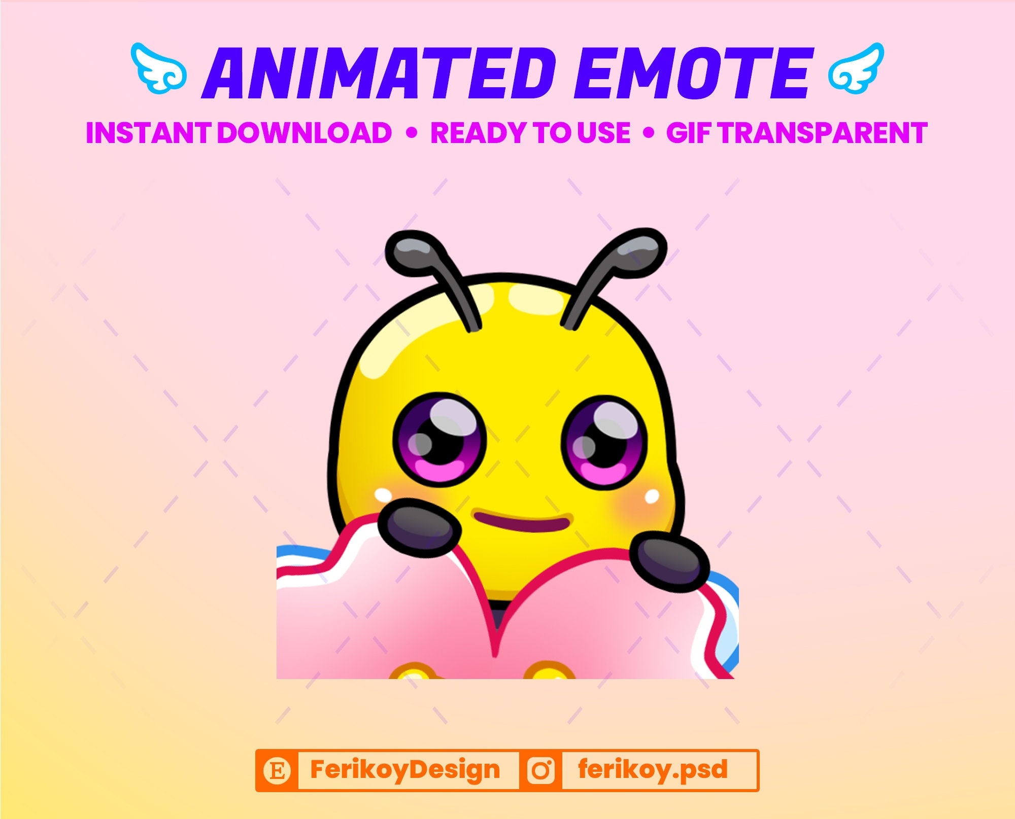 Cute Bee Lurk Animated Emote - Lurking Bee Wasp Hornet - for Twitch and ...