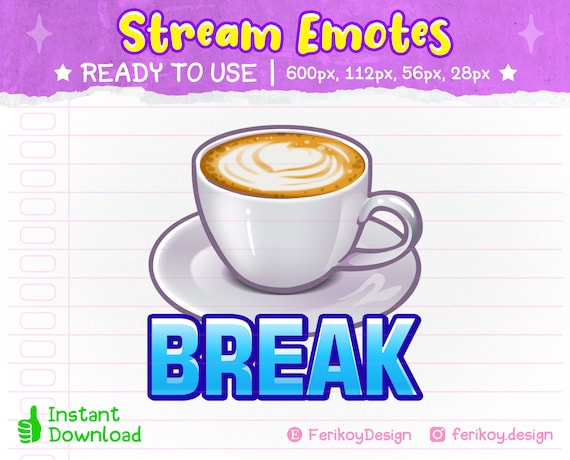 Coffee Break Emote Custom Emotes Twitch Discord - Etsy