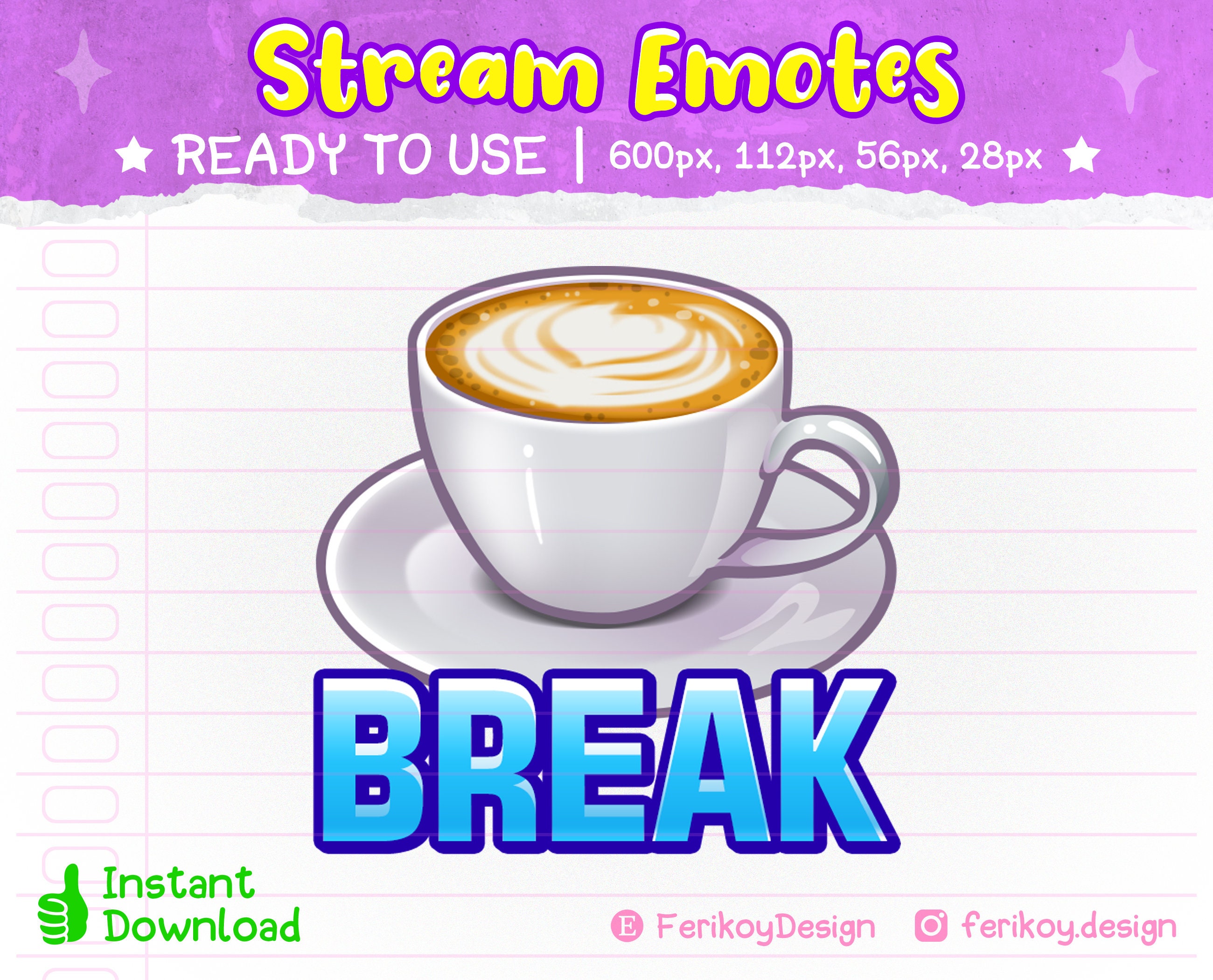 Coffee Break Emote Custom Emotes Twitch Discord Youtube Community ...
