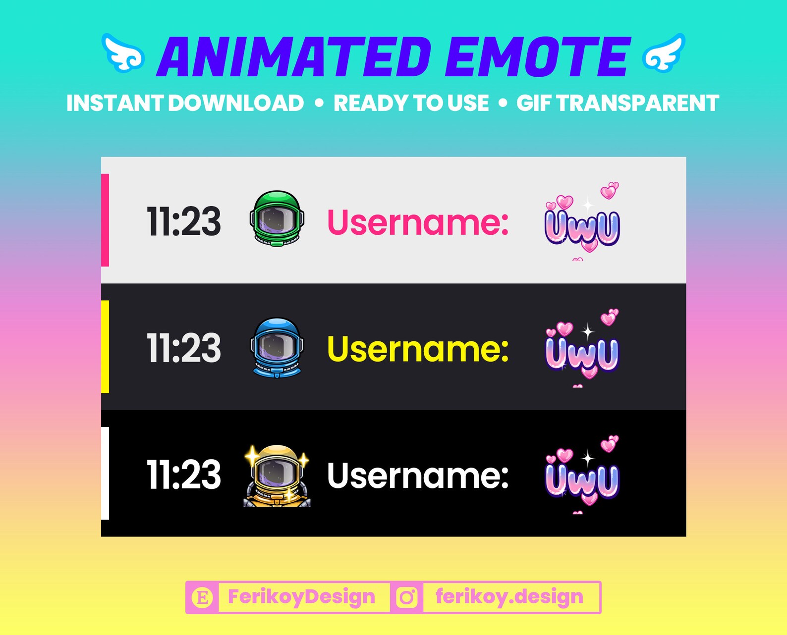 Uwu Emote Cute Uwu Animated Emote Sparkle Heart - Etsy
