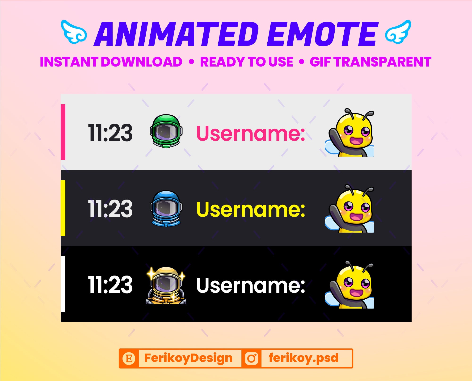 Cute Bee Waving Animated Emote Hi Hello Bee Wasp Hornet - Etsy