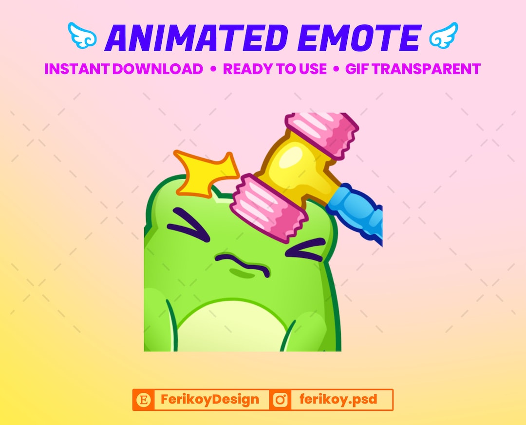 Bonk Hammer Frog Animated Emote for Twitch/discord - Etsy