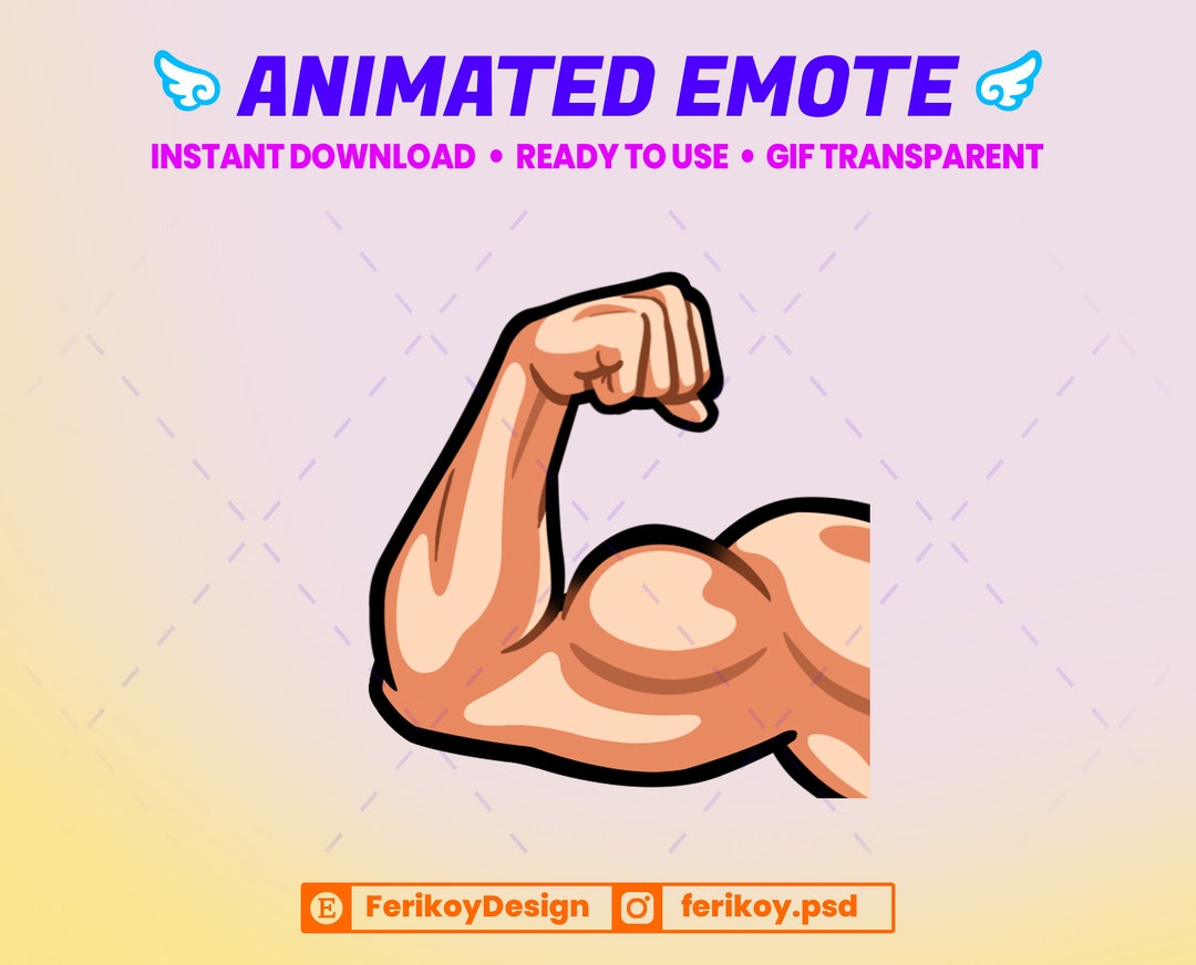 Flexing Arm Animated Emote Right and Left Biceps Flexing for Twitch and ...