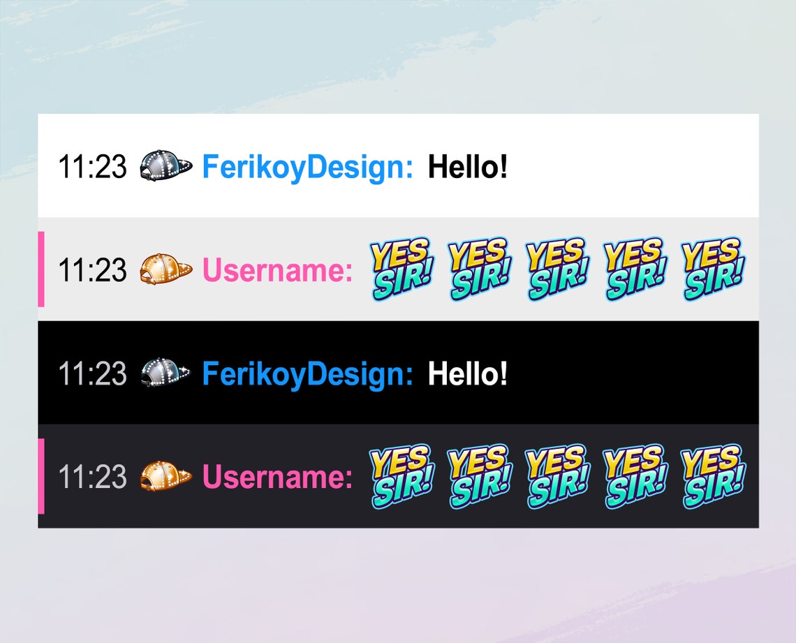 Stream Emotes Yes Sir Text Emote Custom Emotes Twitch Discord Youtube ...