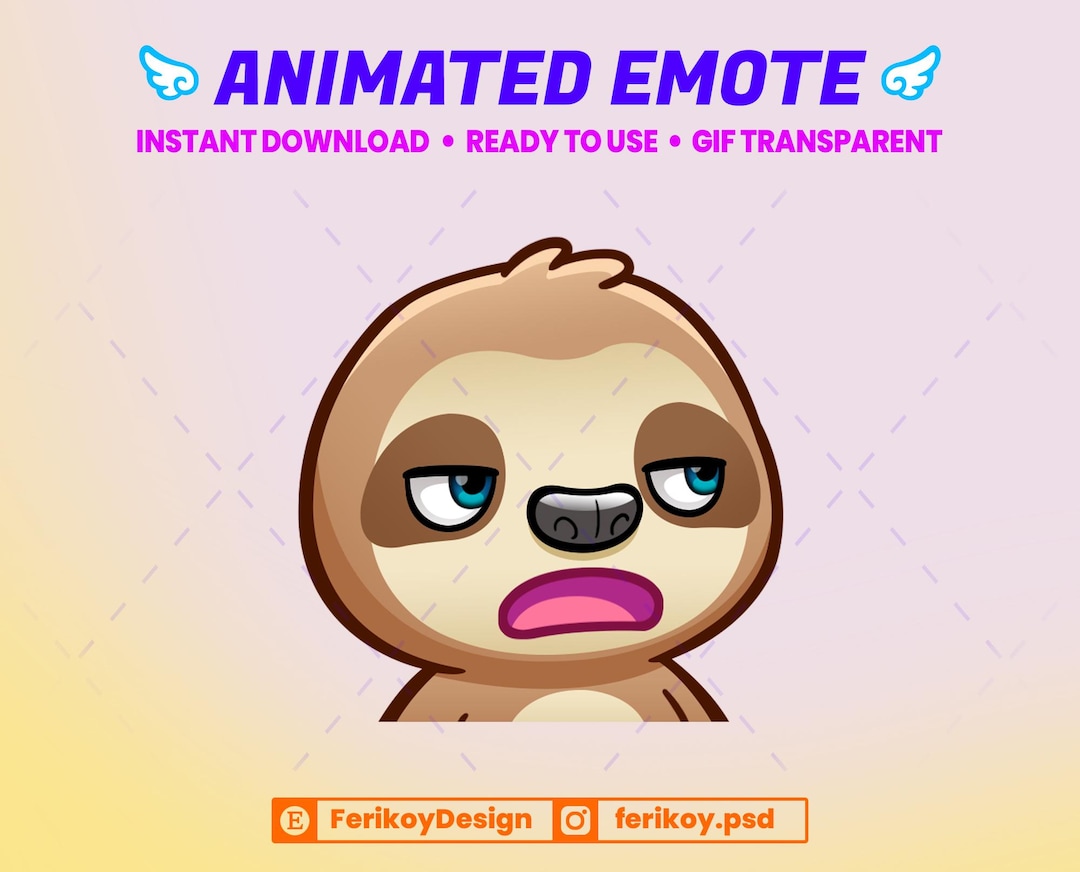 Cute Sloth Yapping Animated Emote and Static - Talking Too Much - for ...