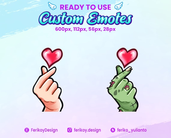 Stream Emotes Love Hand Sign Heart Custom Emotes | Etsy