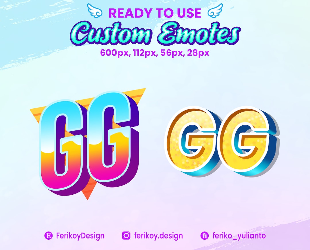 Stream Emotes - GG Text - Good Game #2 | Custom Emotes | Twitch ...