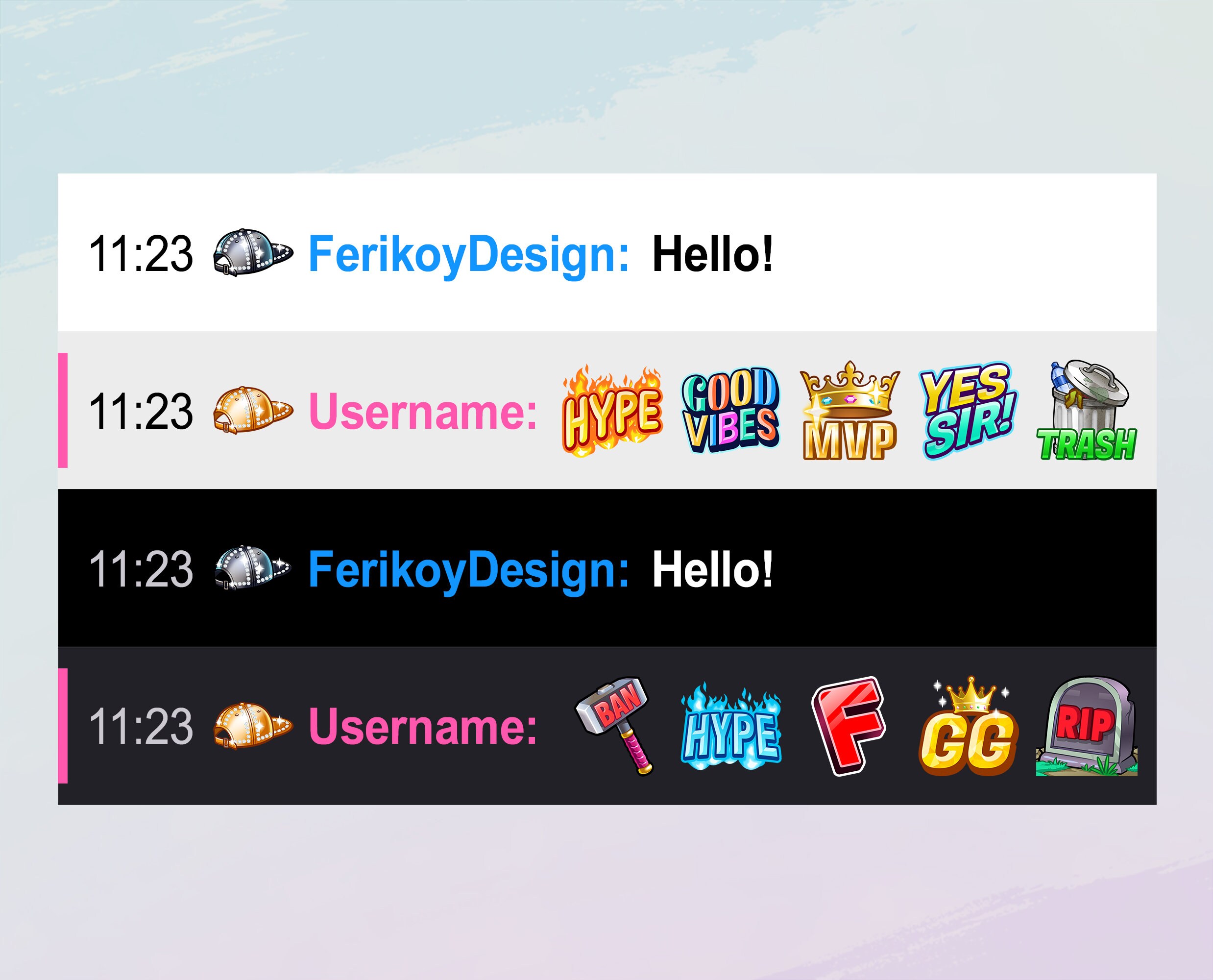 10x Stream Emotes - Premium Text Emotes - GG / Hype / Ban / Yes Sir ...
