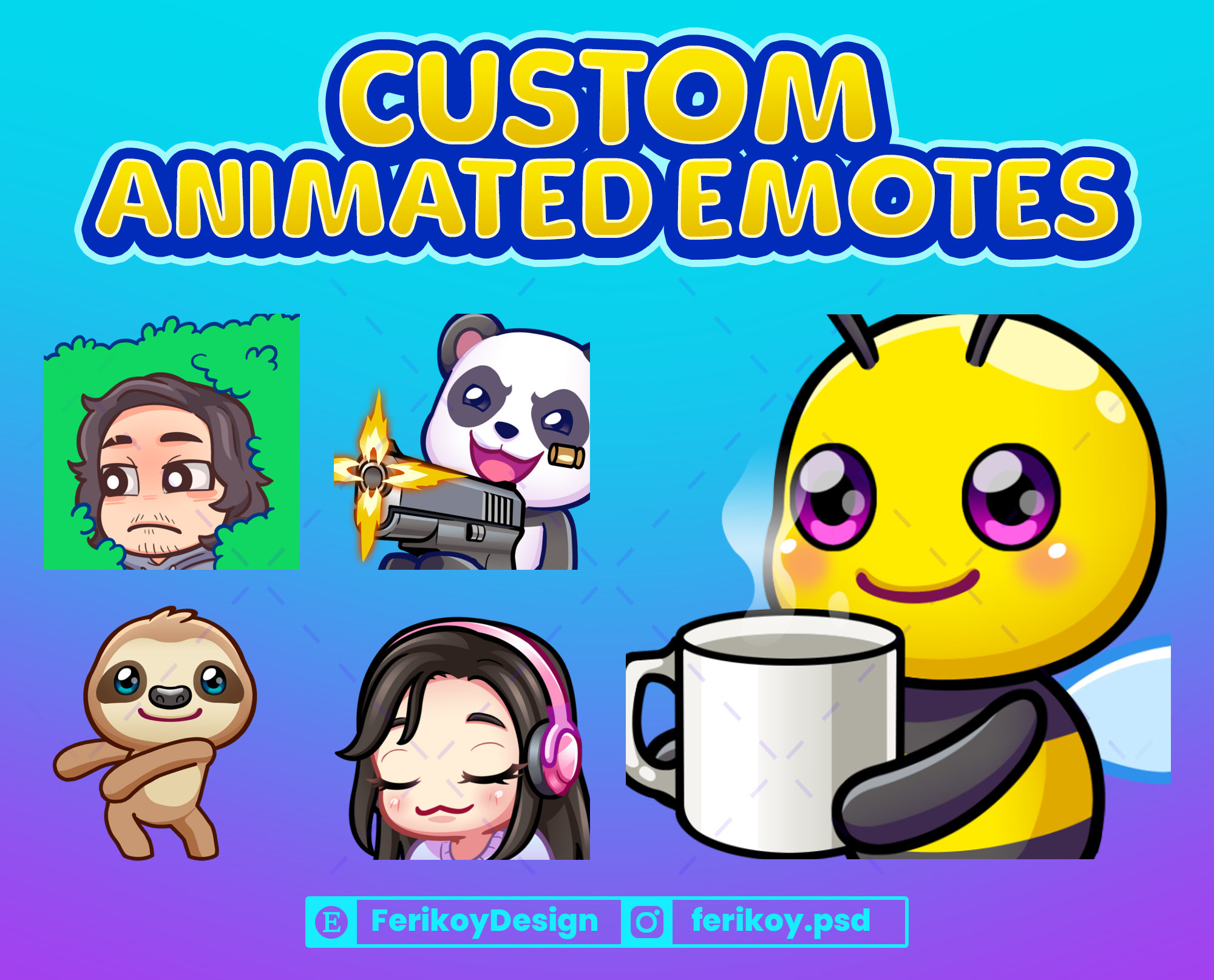1x Custom Animated Emotes Premium Customization Graphics for Stream for ...