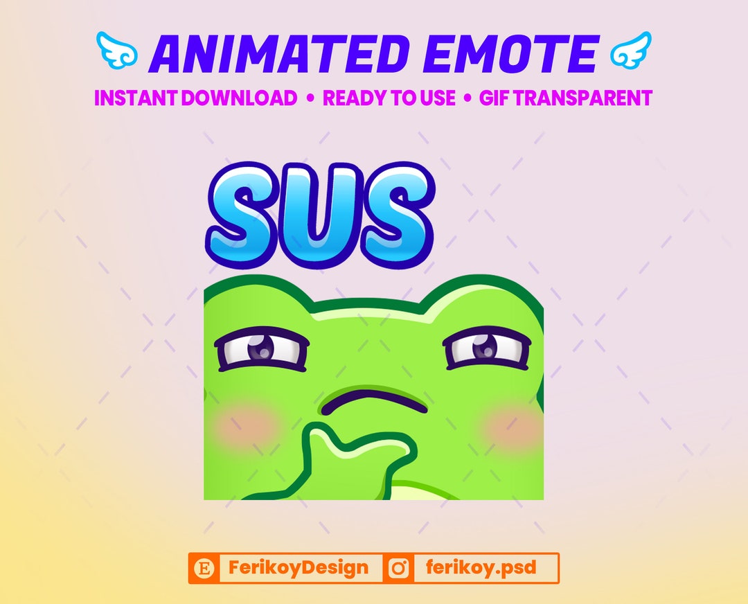 SUS Cute Frog Animated Emote and Static - Thinking Froggy - for Twitch ...